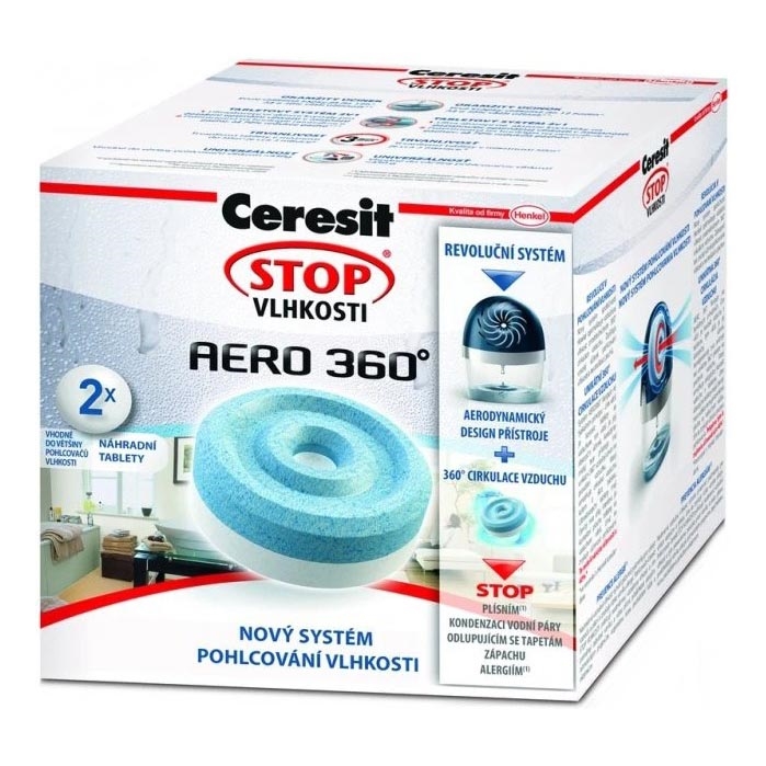 Ceresit - 2-in-1 AERO 360° Dehumidifier Tablets, 2 x 450 g, Unscented ...