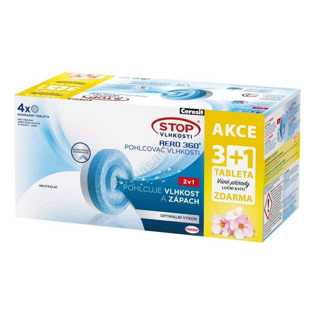 Ceresit - 2-in-1 dehumidifier tablets AERO 360° 4x 450 g meadow ...