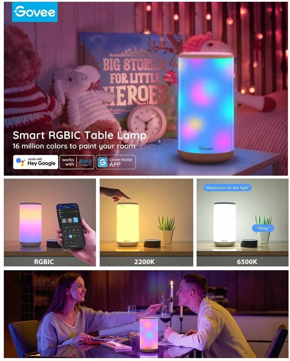 Govee - Aura SMART RGBIC Table lamp Wi-Fi | Alasans