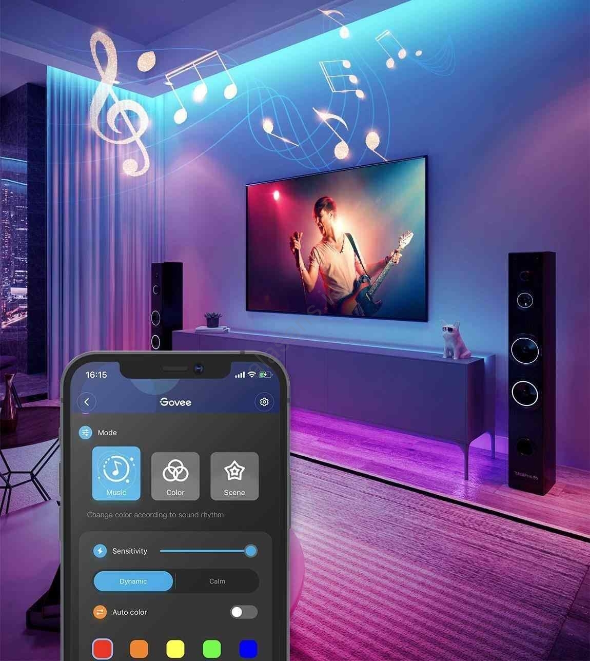 Govee - Wi-Fi RGB Smart LED strip 15m + remote control | Alasans