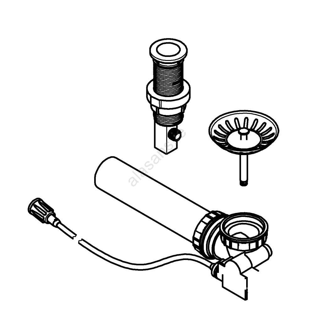 GROHE 40986SD0 - Sink drain assembly Ø 35 mm, stainless steel | Alasans