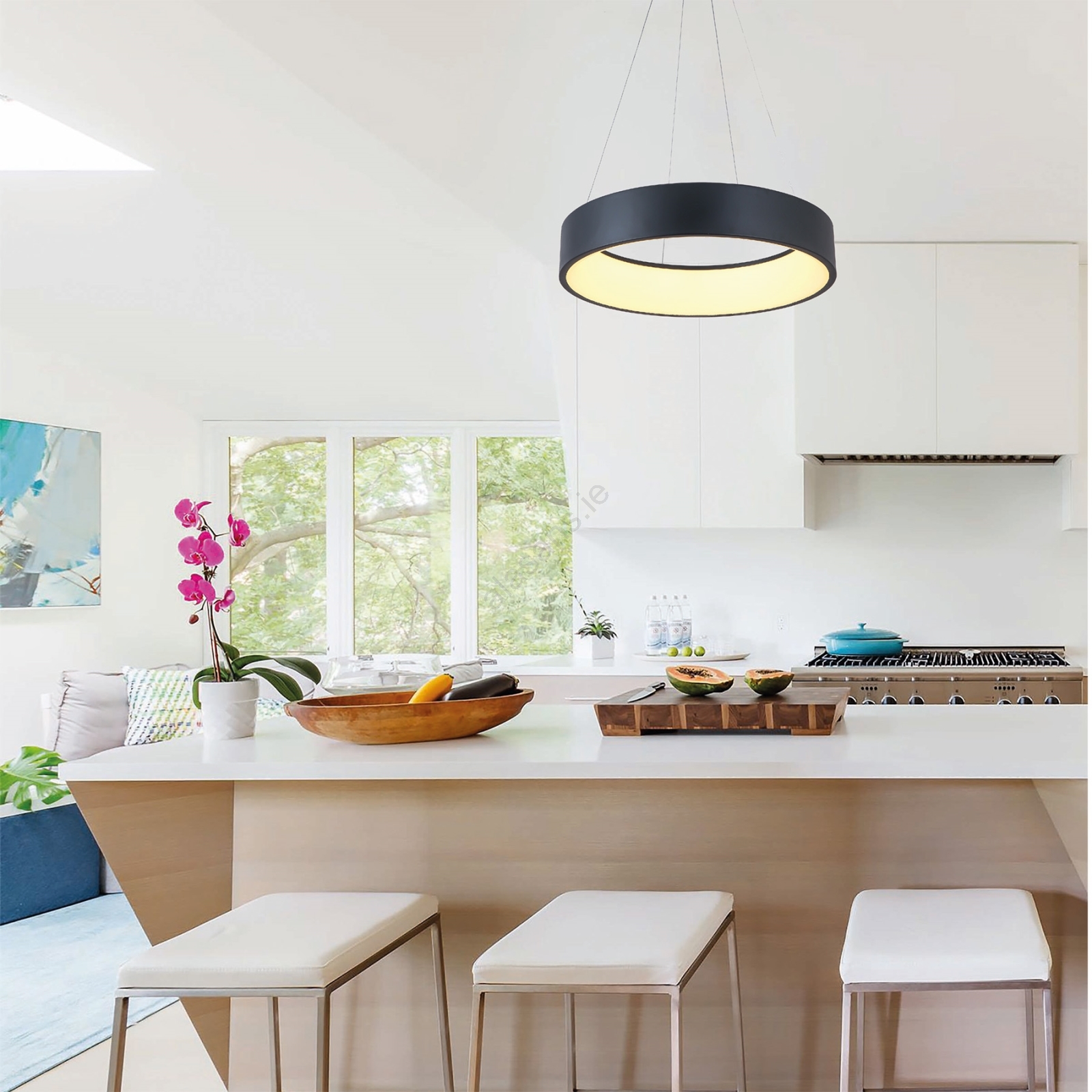 LED Chandelier on a string LED/30W/230V 3000K d. 45 cm black | Alasans