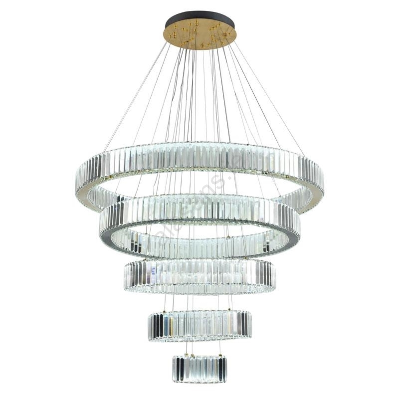 LED Dimmable crystal chandelier on a string LED/195W/230V + remote ...
