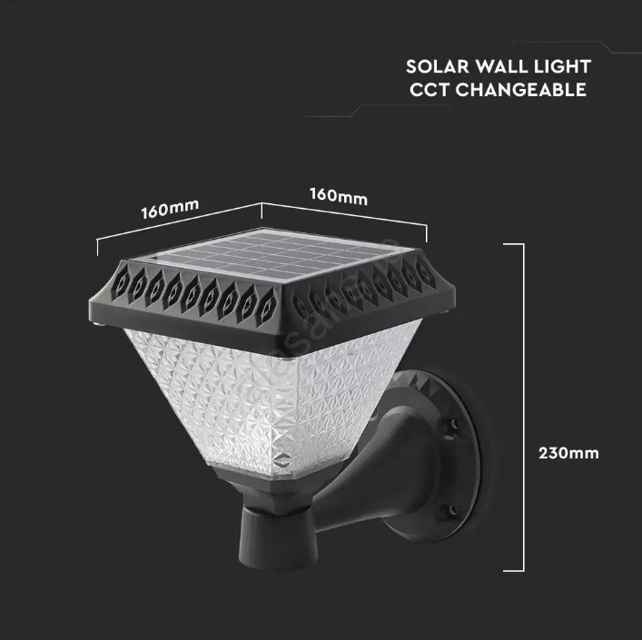 LED Dimmable solar wall lamp LED/0,8W/5,5V IP44 + remote control | Alasans