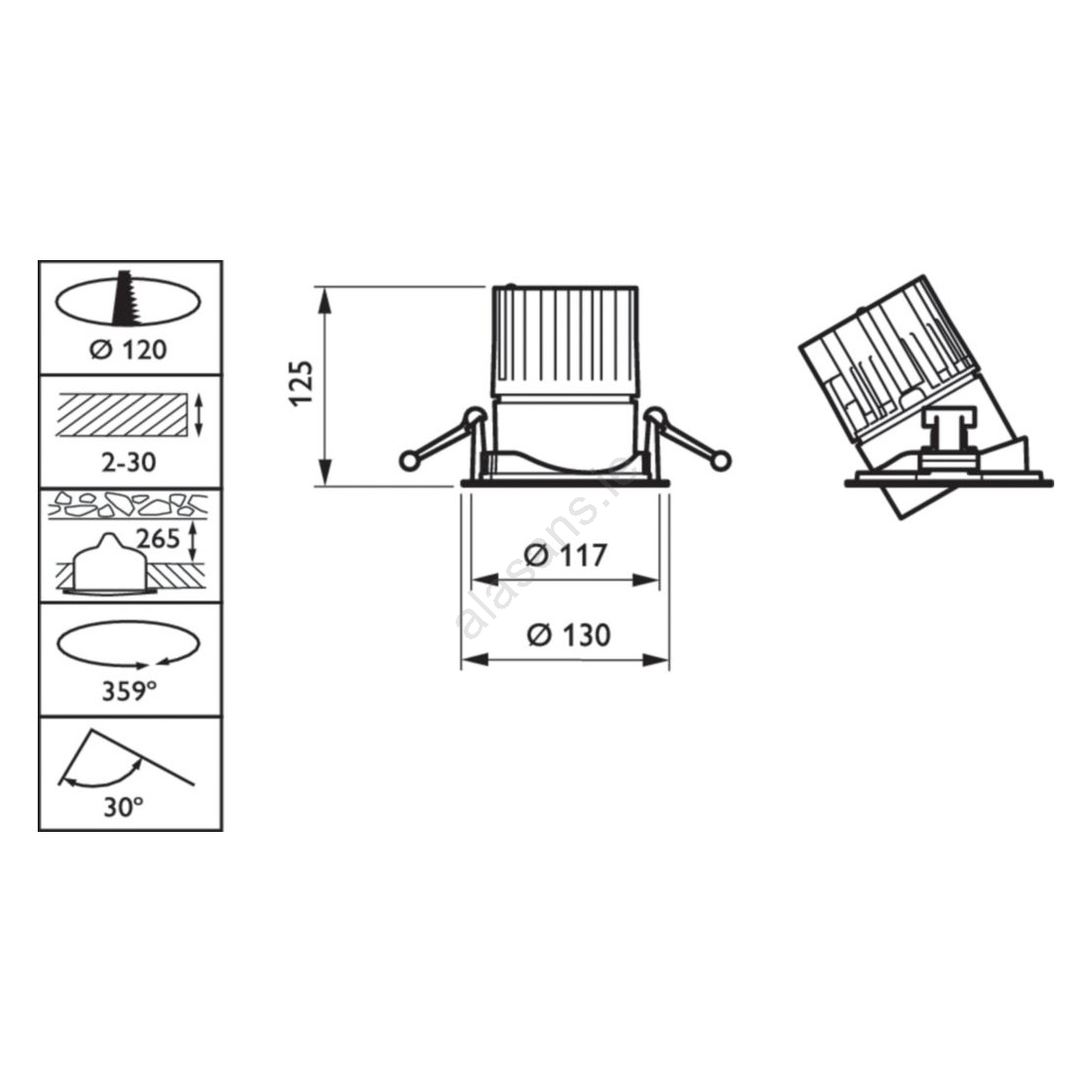 Philips - LED Recessed spotlight LUXSPACE LED/23,5W/230V | Alasans
